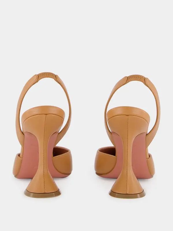 Amina Muaddi Holli 95 Slingback Pumps - Brown