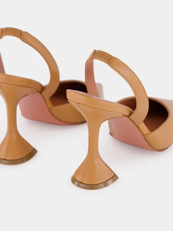 Amina Muaddi Holli 95 Slingback Pumps - Brown