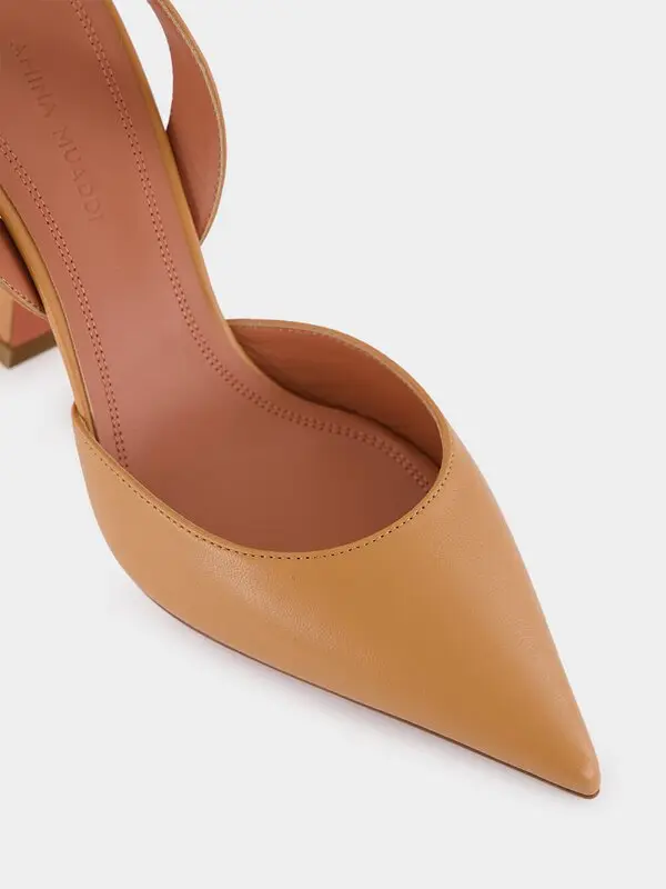 Amina Muaddi Holli 95 Slingback Pumps - Brown
