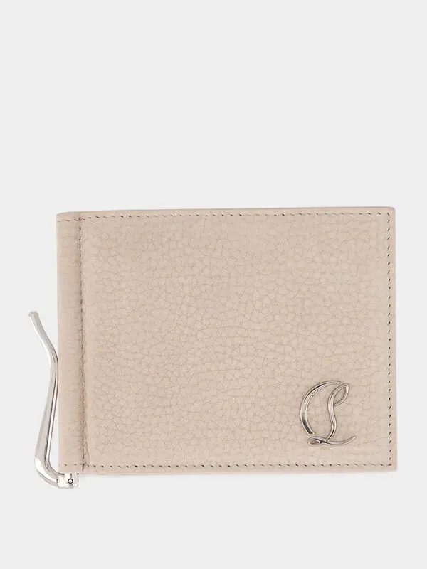 CHRISTIAN LOUBOUTIN Mooncrest Money Clip Wallet - Beige