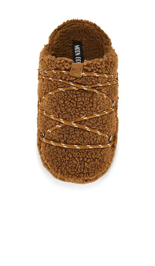 Moon Boot Teddy Slipper In Brown