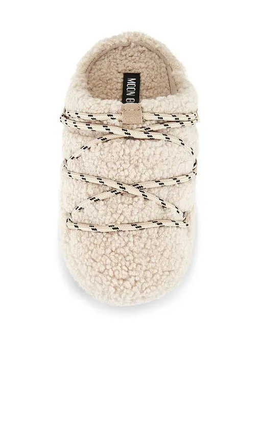 Moon Boot Teddy Slipper In Beige