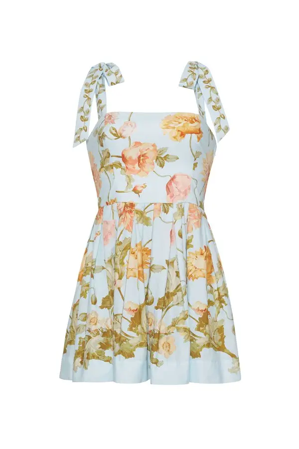 Cara Cara Tula Mini Dress - Lockwood Flora Sky