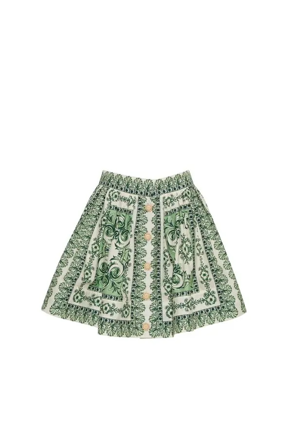 Cara Cara Betty Mini Skirt - Hudson Scarf Mint