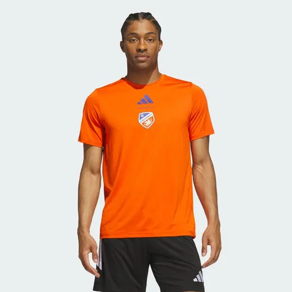 Adidas Cincinnati Fc Short Sleeve Pregame T-shirt - Collegiate Orange / Mls-fcn-c6c