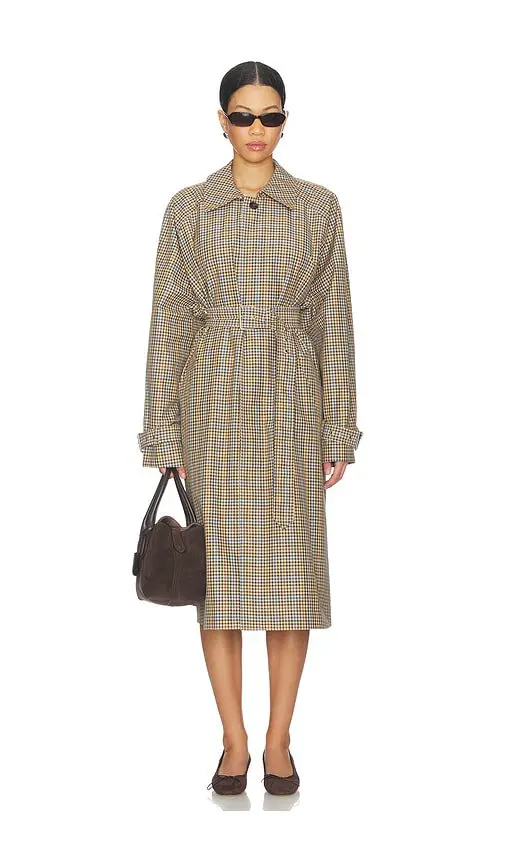 FRAME The Plaid Mac Coat In Brown