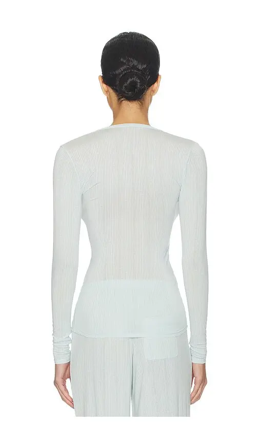 NEGATIVE UNDERWEAR Whipped Henley In Baby Blue - Mist