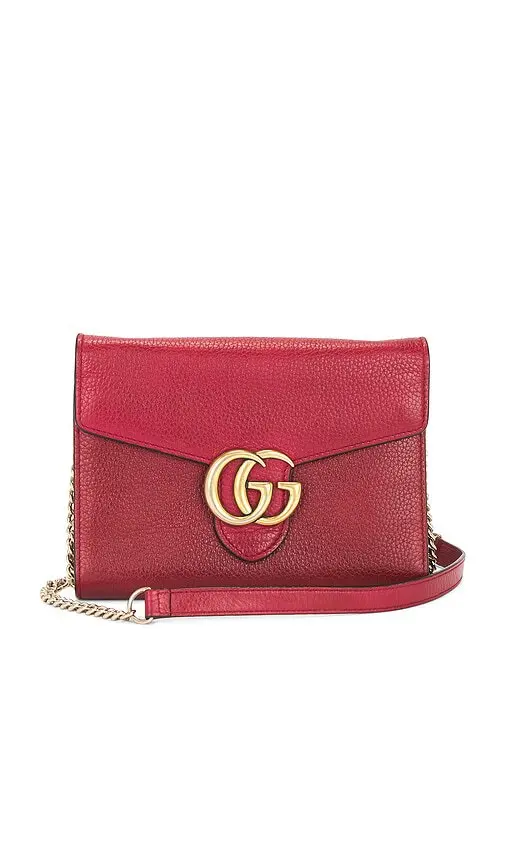 FWRD RENEW Gucci Gg Marmont Wallet On Chain - Red