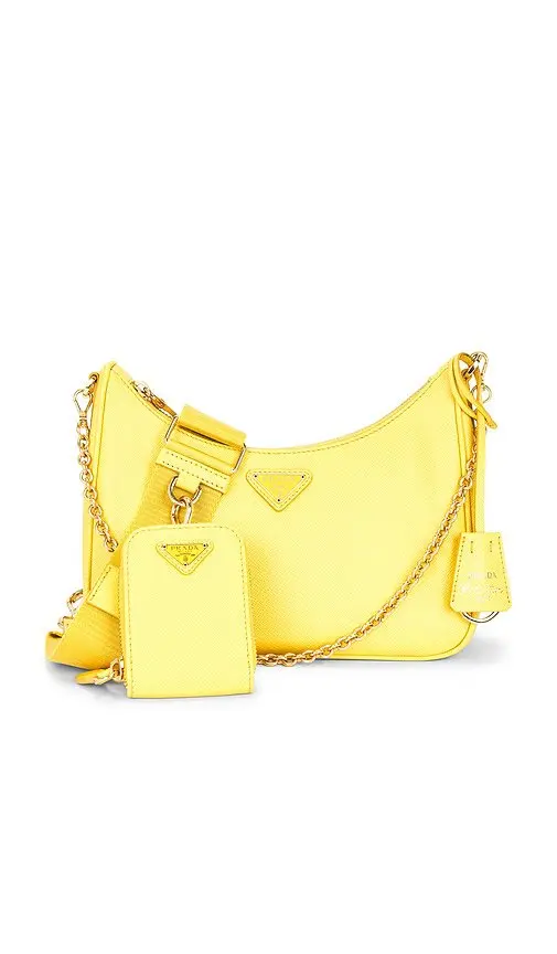 FWRD RENEW Prada Saffiano Re-edition 2005 Shoulder Bag - Yellow