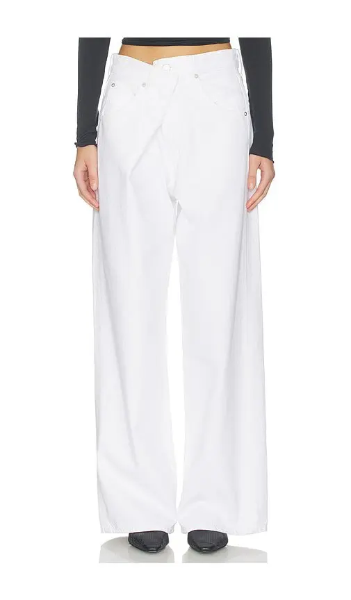 AGOLDE Vana Fold Jeans In White - Milkshake