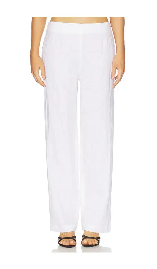AEXAE Linen Flat Pant - White