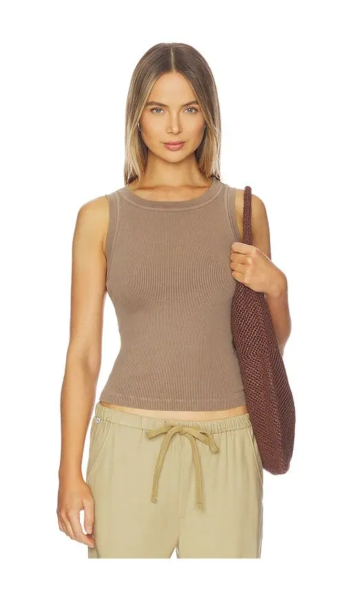 Citizens Of Humanity Isabel Rib Tank Top In Taupe - Cocoa