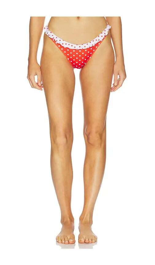 BANANHOT Angela Bikini Bottom In Red - Red Polka