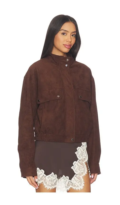 MORE TO COME Kaydee Faux Suede Jacket - Brown