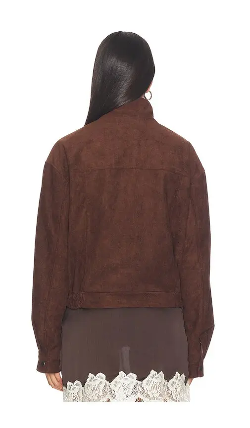 MORE TO COME Kaydee Faux Suede Jacket - Brown