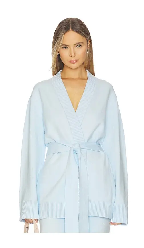 SEROYA Honor Cardigan In Baby Blue - Arctic Blue