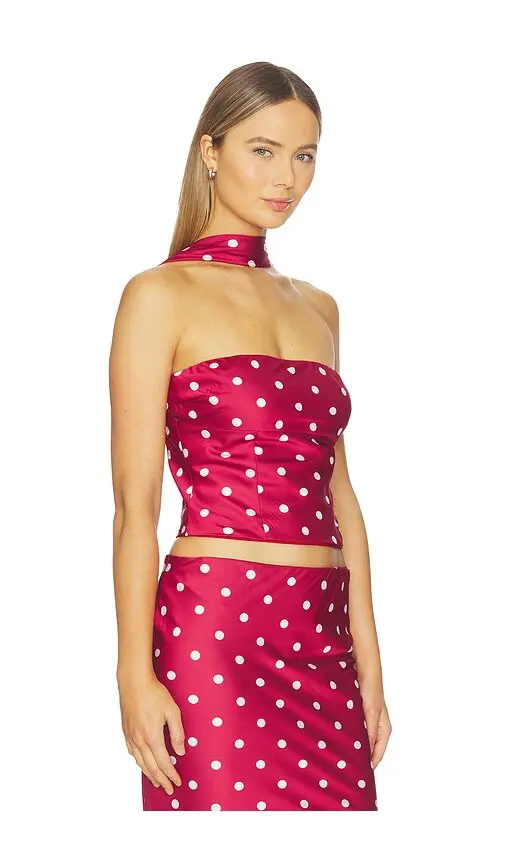RUNAWAY THE LABEL Blaine Top - Cherry & White Polka Dot