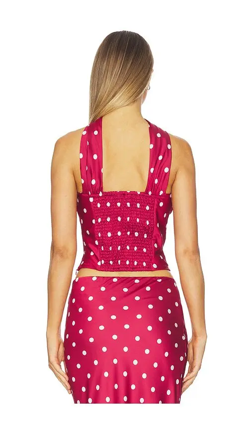 RUNAWAY THE LABEL Blaine Top - Cherry & White Polka Dot