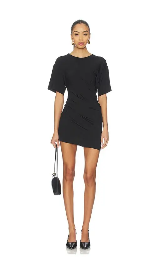 EAVES Ira Twisted Tee Dress - Black