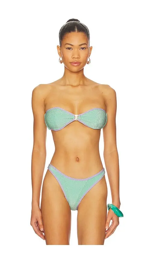 FAE Tallara Bandeau Bikini Top In Mint - Frost