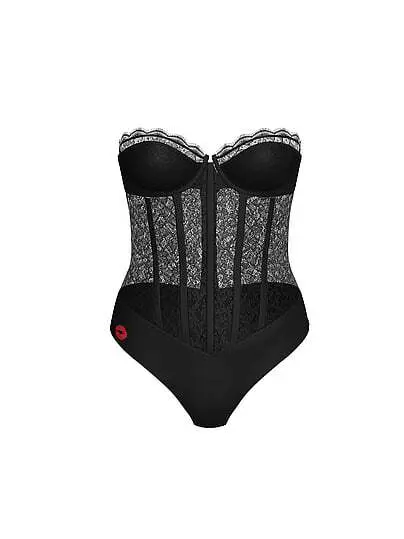 Victoria's Secret Tease Lace Strapless Corset Bodysuit - Black