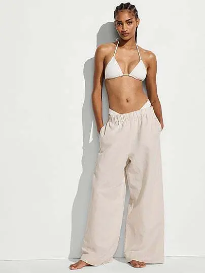Victoria's Secret Swim Beachwear Linen Pants - Beige