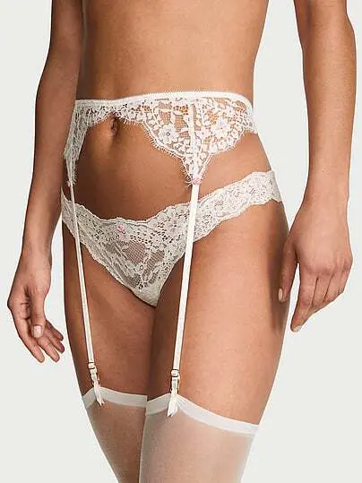 Victoria's Secret Dream Angels Lace Garter Belt - White,ivory