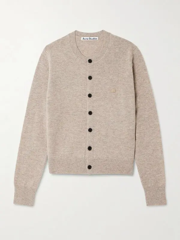 Acne Studios Appliquéd Wool-blend Cardigan - Neutrals