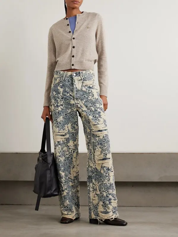 Acne Studios Appliquéd Wool-blend Cardigan - Neutrals