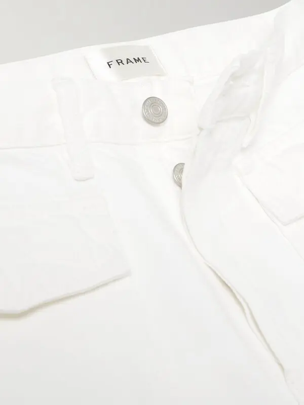FRAME The Collegiate Pocket High-rise Wide-leg Jeans - White