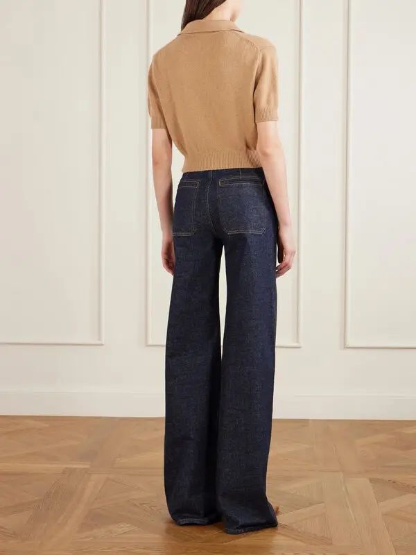 Khaite Leni Cropped Wool And Cashmere-blend Sweater - Brown