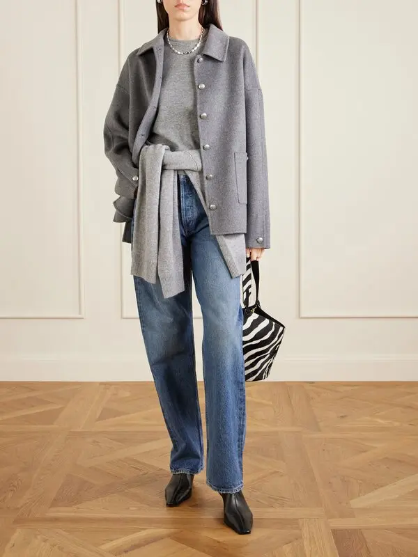 ANINE BING Luca Wool-cashmere Blend Jacket - Gray