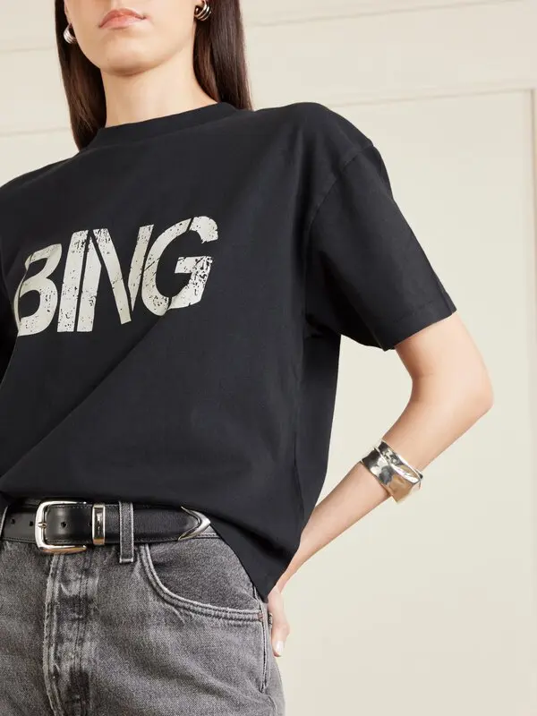 ANINE BING Walker Printed Cotton-jersey T-shirt
