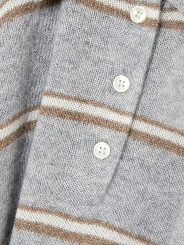 Eterne Barrett Cropped Striped Cashmere Sweater