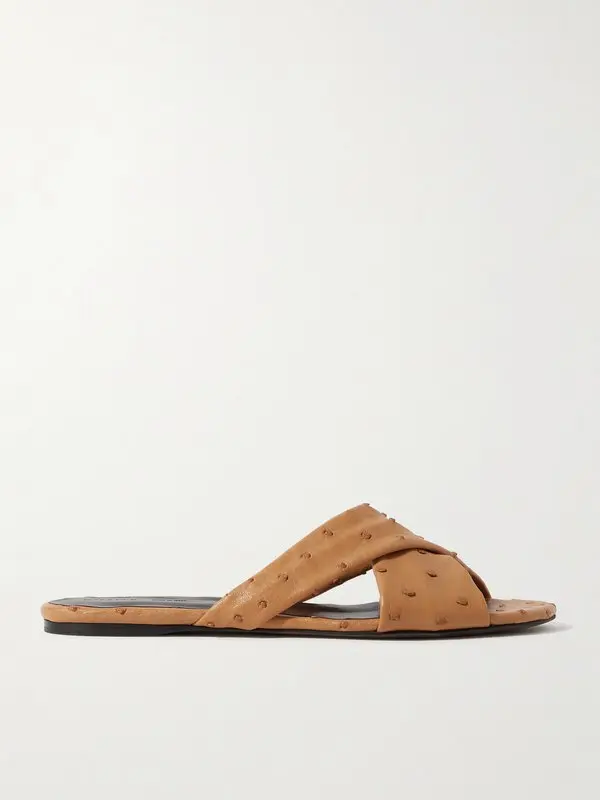 Khaite Liria Ostrich Sandals - Brown