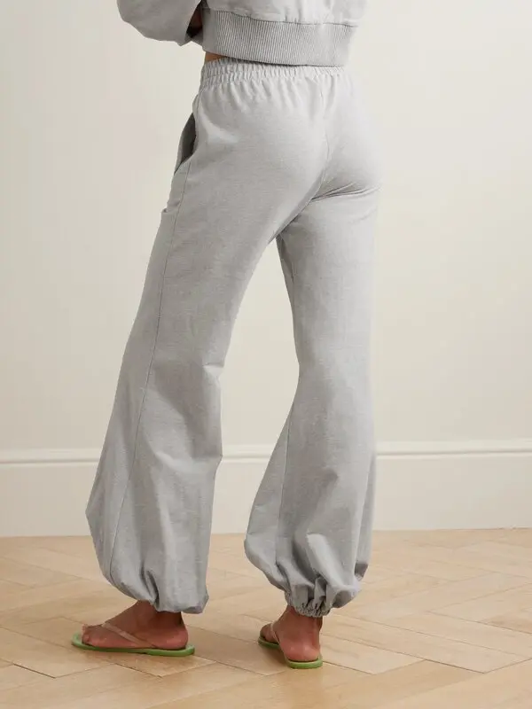 Norma Kamali Stretch-cotton Jersey Tapered Sweatpants - Gray