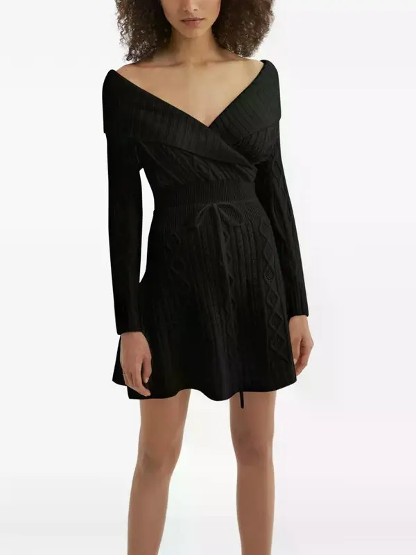 VIOLANTE NESSI Off-the-shoulder Mini Dress - Black