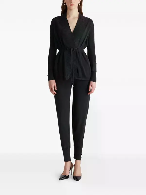 VIOLANTE NESSI Ribbed Knit Drawstring Trousers - Grey