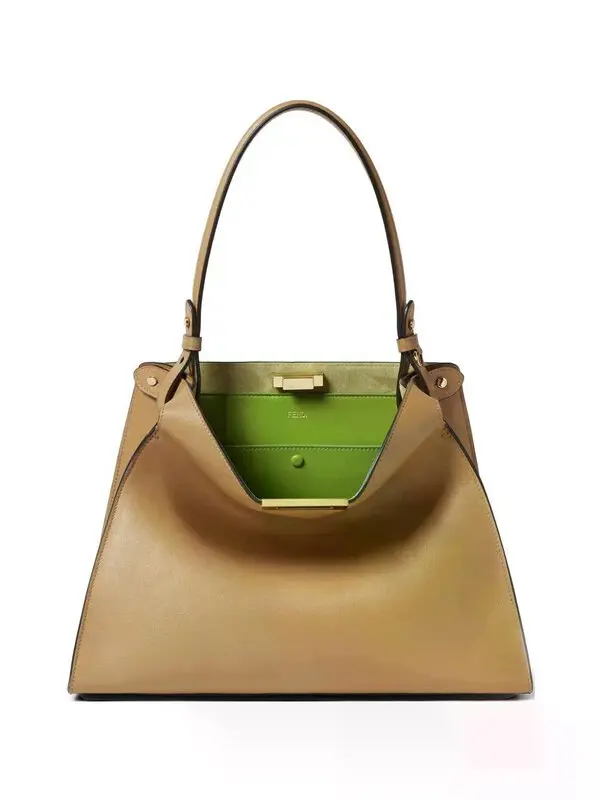 Fendi Leather Shoulder Bag - Neutrals