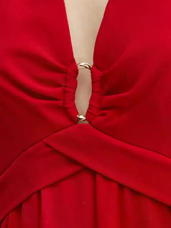 MORGAN V-neck Side-slit Maxi Dress