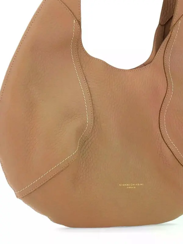GIANNI CHIARINI Grained Stitching Shoulder Bag - Neutrals