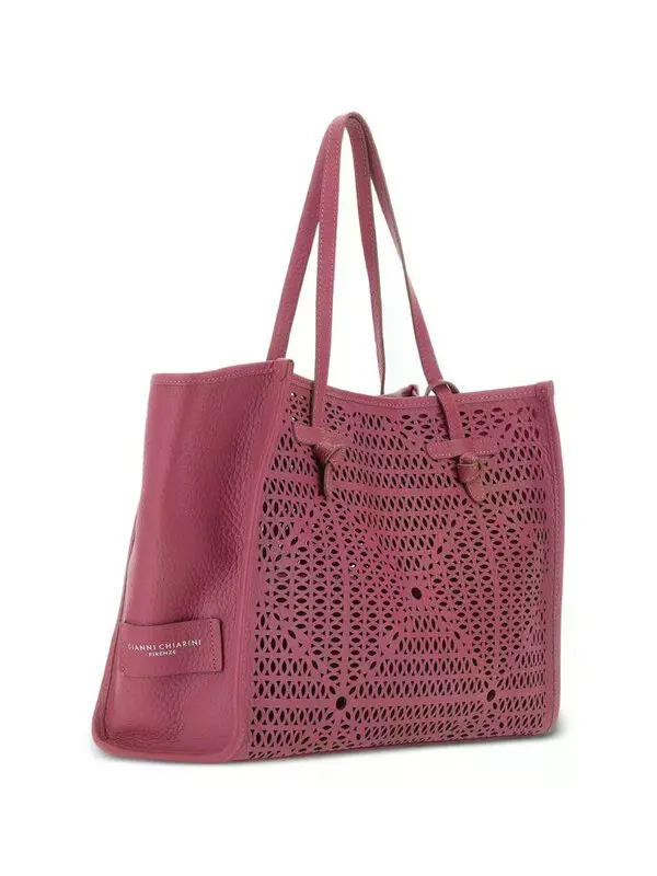 GIANNI CHIARINI Marcella Perforated Leather Tote - Pink
