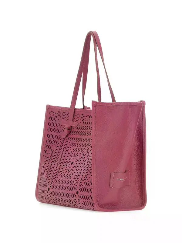 GIANNI CHIARINI Marcella Perforated Leather Tote - Pink