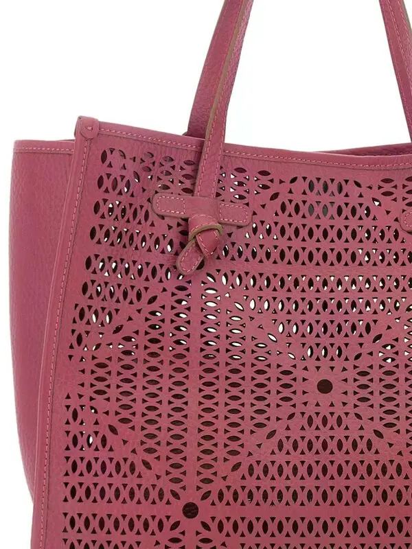GIANNI CHIARINI Marcella Perforated Leather Tote - Pink