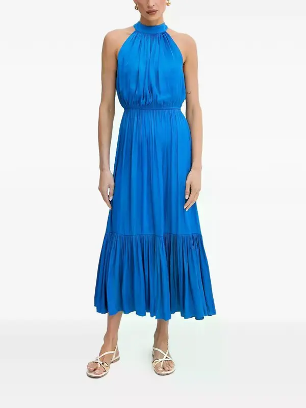 MORGAN Halter-neck Ruffled Midi Dress