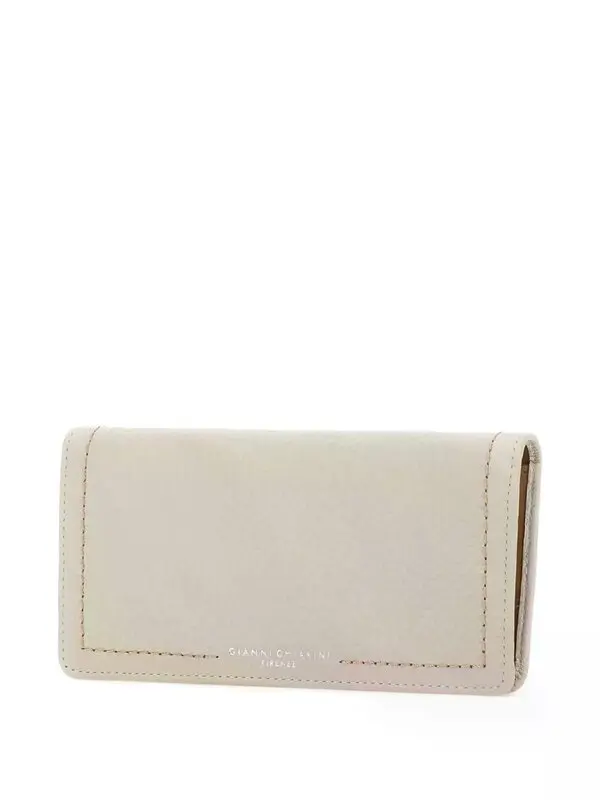 GIANNI CHIARINI Bubble Contrast-stitch Leather Wallet - Neutrals