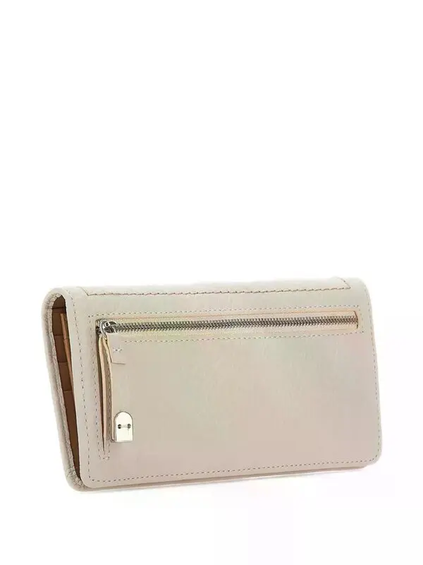 GIANNI CHIARINI Bubble Contrast-stitch Leather Wallet - Neutrals