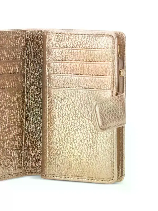GIANNI CHIARINI Dollaro Pebbled Tab Wallet - Gold