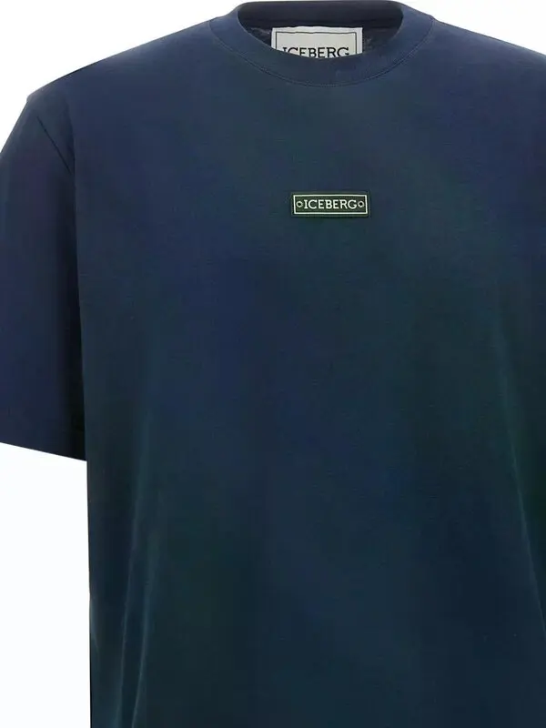 Iceberg Logo Patch Cartoon Print T-shirt