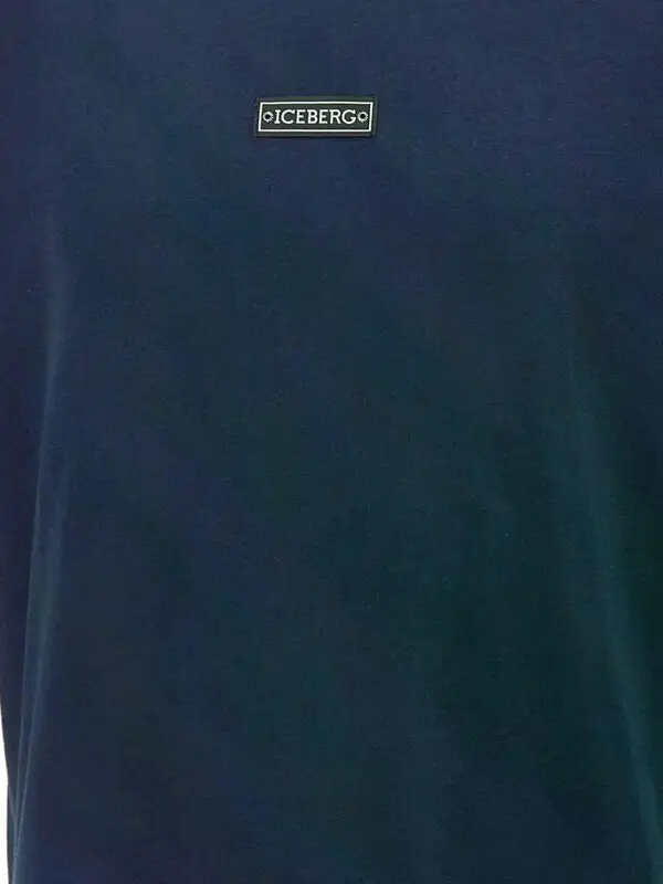 Iceberg Logo Patch Cartoon Print T-shirt